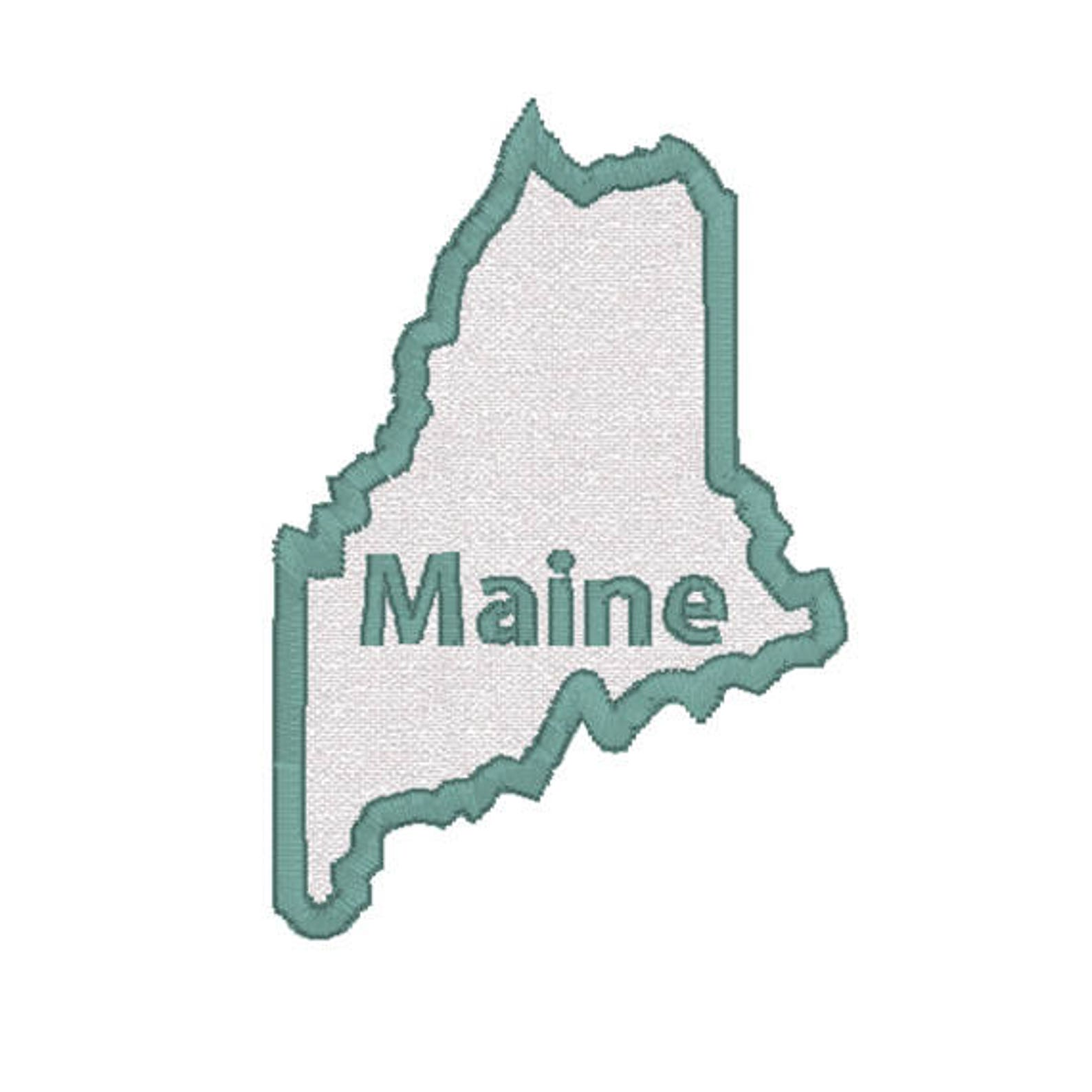 Maine State Patch Maine State Applique Embroidered Maine | Etsy