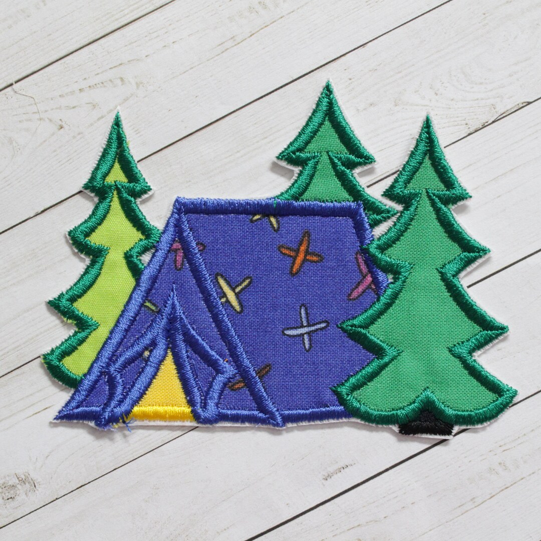 Tent in the Woods, Iron on Patch, Camping Patch, Tent Patch, Patch ...