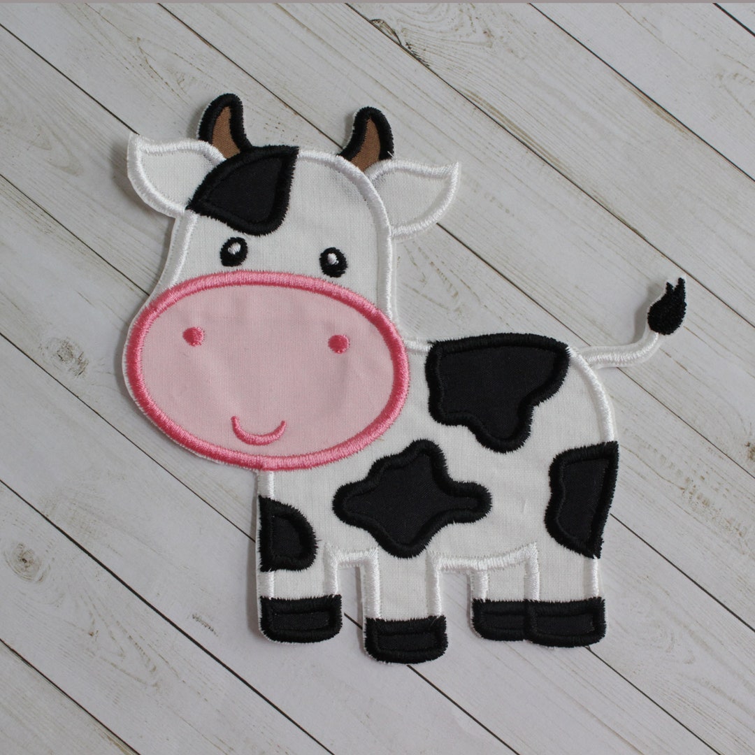 Cow Patch, Cow Applique, Embroidered Cow, Iron on Patch, Applique Patch ...