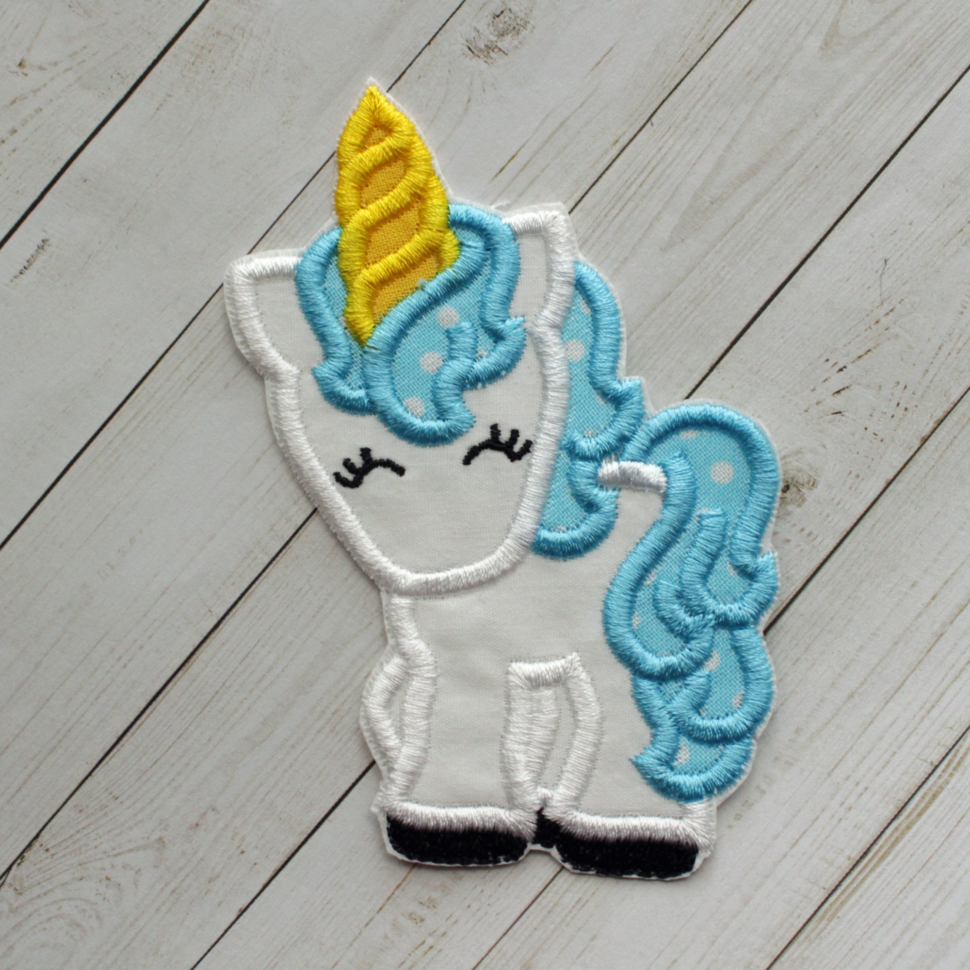 Unicorn Embroidered Patch Unicorn Applique Fabric Embroidery Etsy