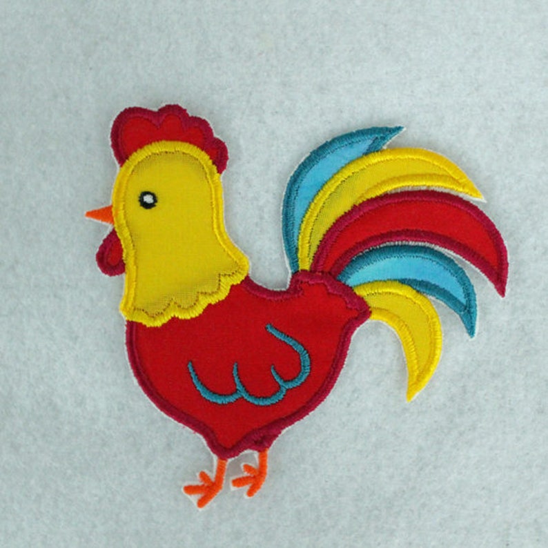 Rooster Patch Rooster Applique Embroidered Rooster Farm | Etsy