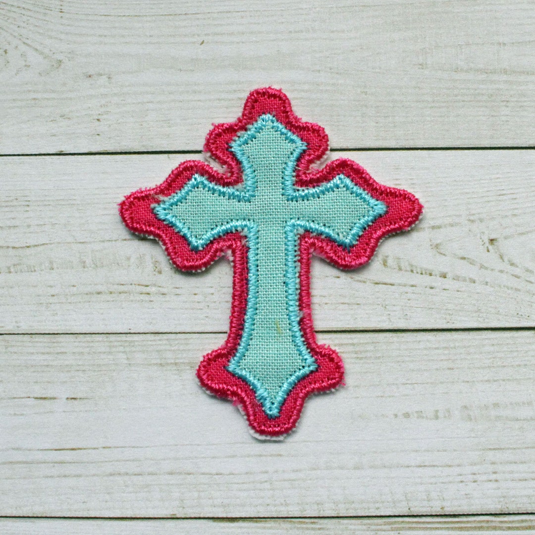 Cross Embroidered Iron on Patch Applique, Christian Cross - Etsy