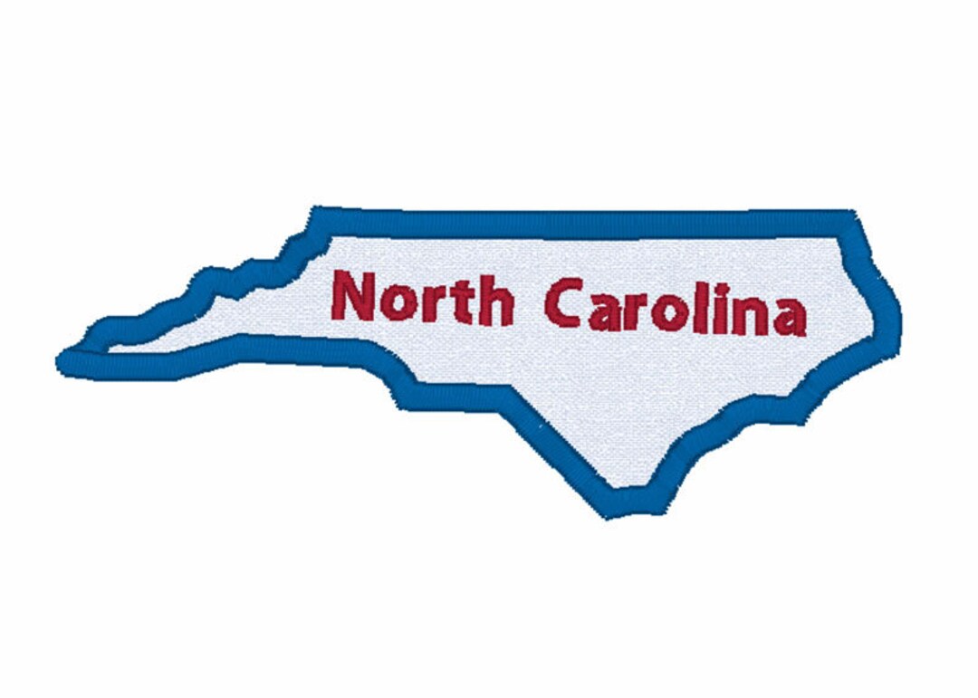 North Carolina Iron on Patch Embroidered Design North Carolina ...