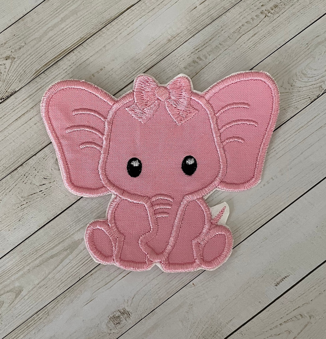Pink Elephant Iron on Patch: Embroidered Baby Applique - Etsy