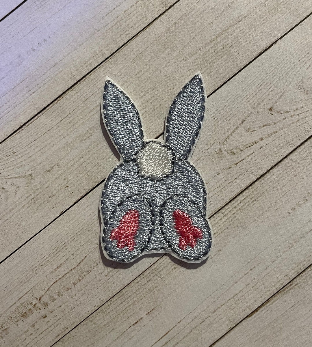 Bunny Butt Iron on Patch, Bunny Embroidery, Applique Patch, Rabbit ...