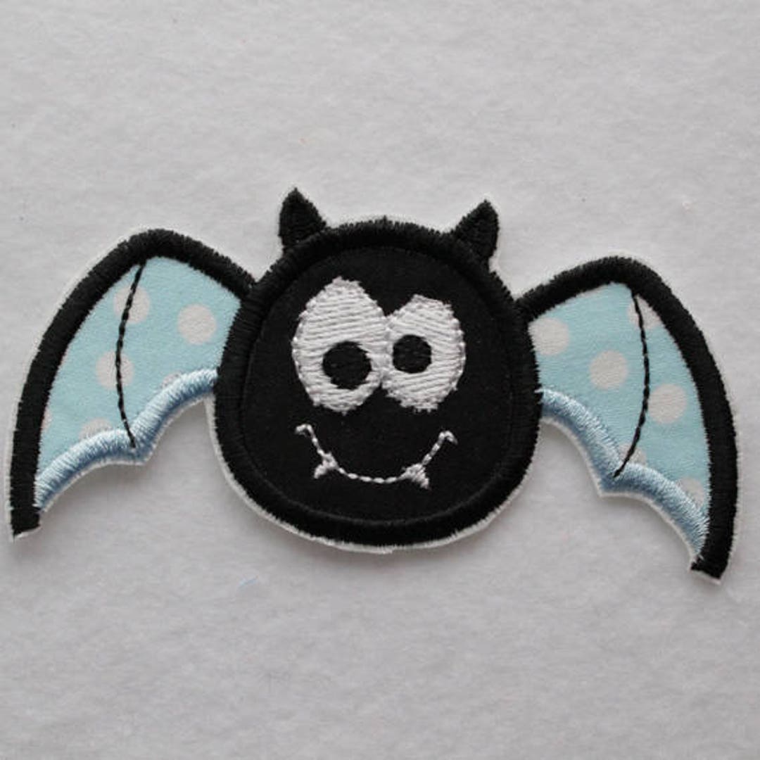 Halloween Bat Patch, Iron on Bat Boy Patch, Bat Patch, Bat Embroidery ...
