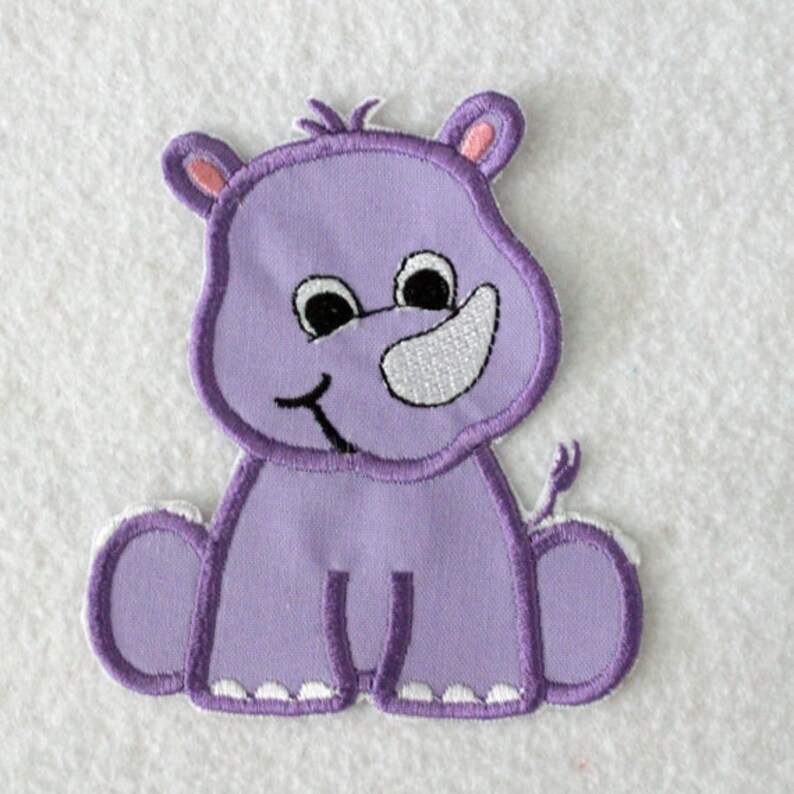 Rhino Patch Rhino Applique Embroidered Rhino Purple Rhino - Etsy