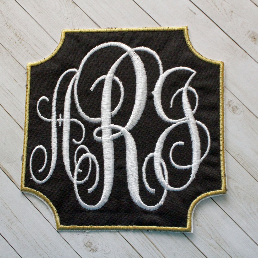 Square Monogram Patch, Embroidered Monogram Iron on Patch, Personalized ...