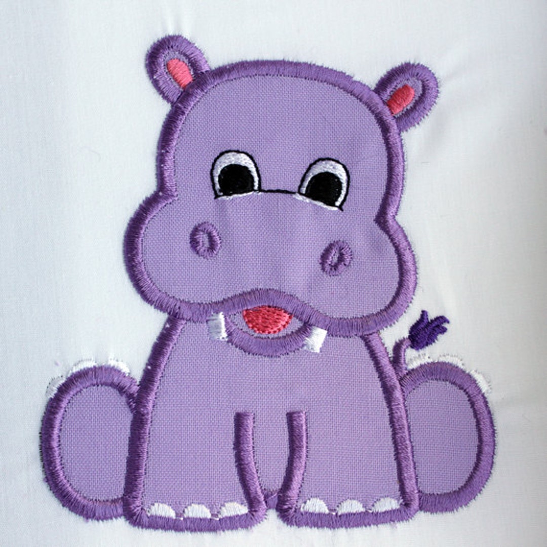 Hippo Patch, Hippopotamus Applique, Embroidered Elephant, Iron on Patch ...
