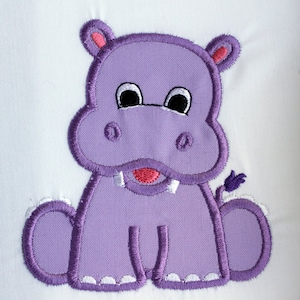 Hippo Patch, Hippopotamus Applique, Embroidered Elephant, Iron on Patch ...