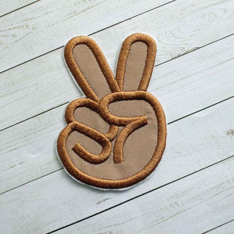 Embroidered Peace Sign Iron on Patch, Colorful Applique - Etsy