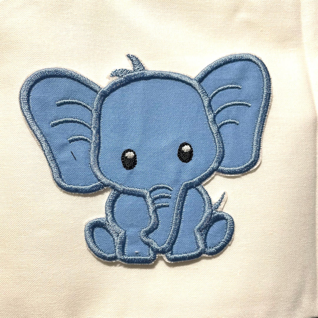 Little Baby Elephant Patch, Blue Elephant Applique, Choose Color ...