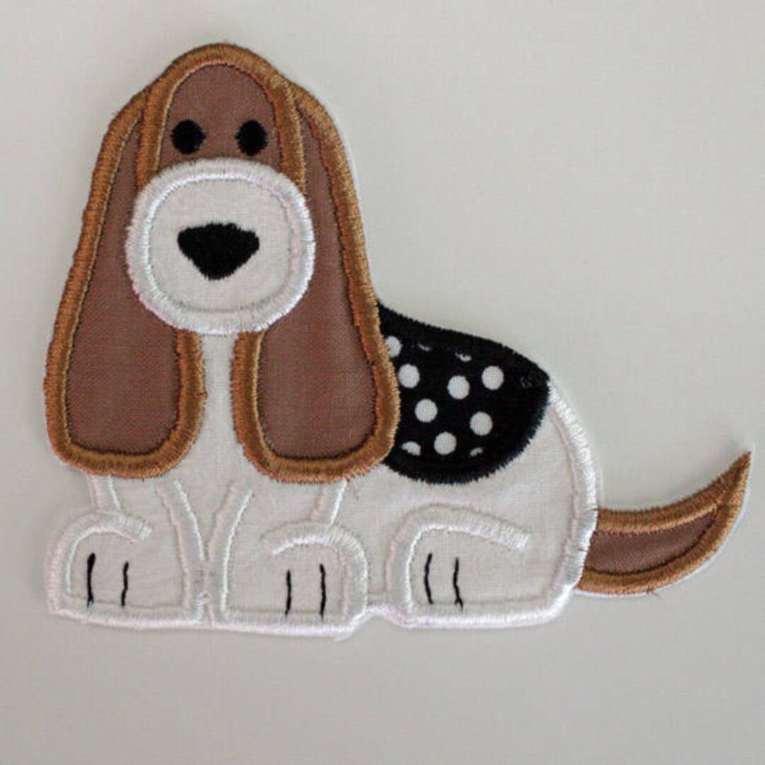 Basset Dog Patch, Basset Hound Patch, Dog Patch, Dog Applique, Basset ...