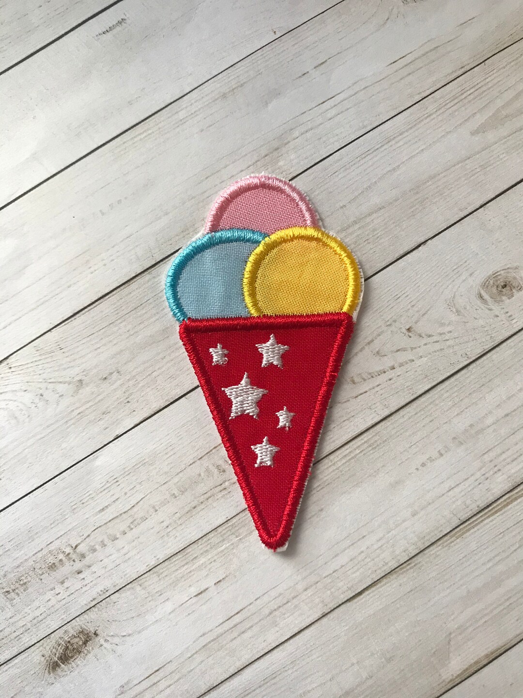 Ice Cream Cone Embroidered Iron on Patch - Etsy