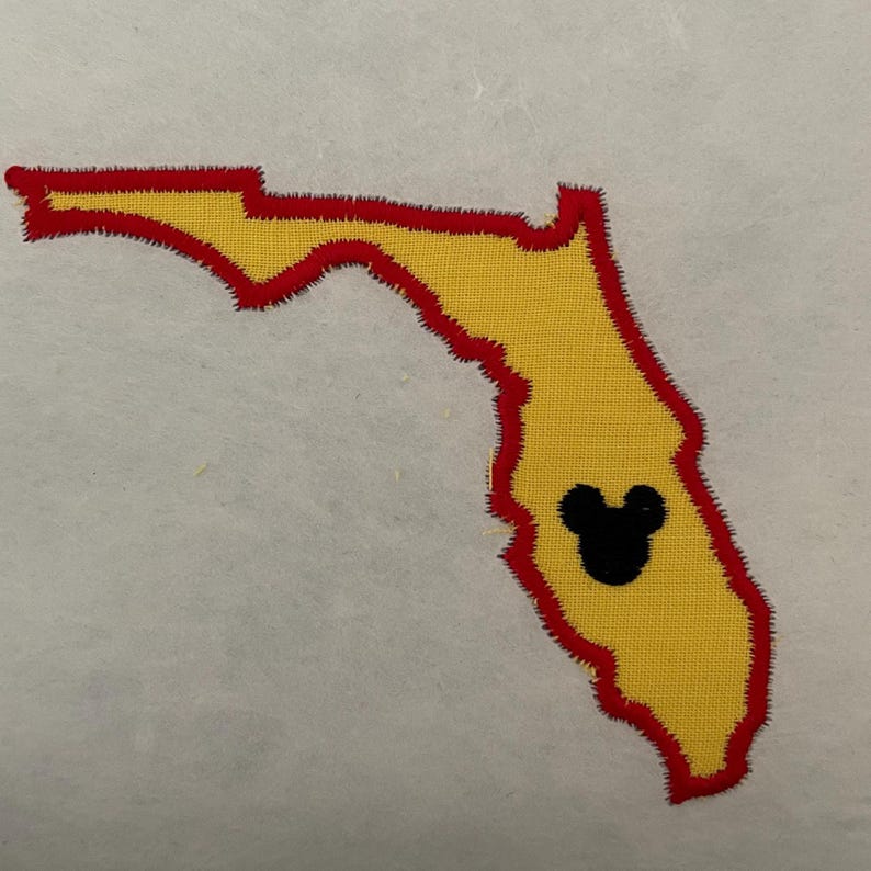 Mickey Mouse Florida State Embroidered Iron on Patch - Etsy