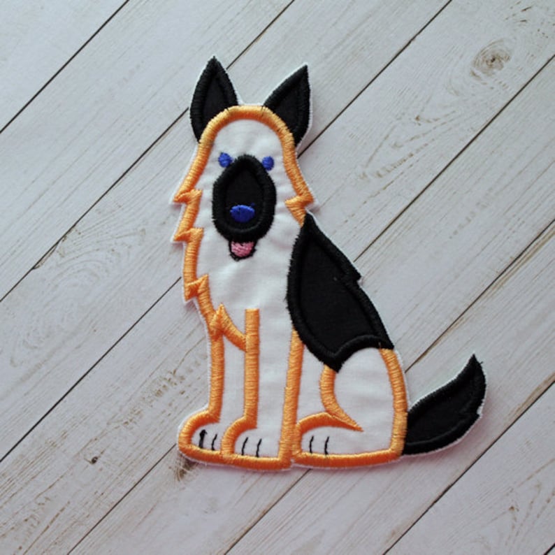 German Shepherd Patch, Dog Patch, Dog Applique, Iron on Patch, German ...