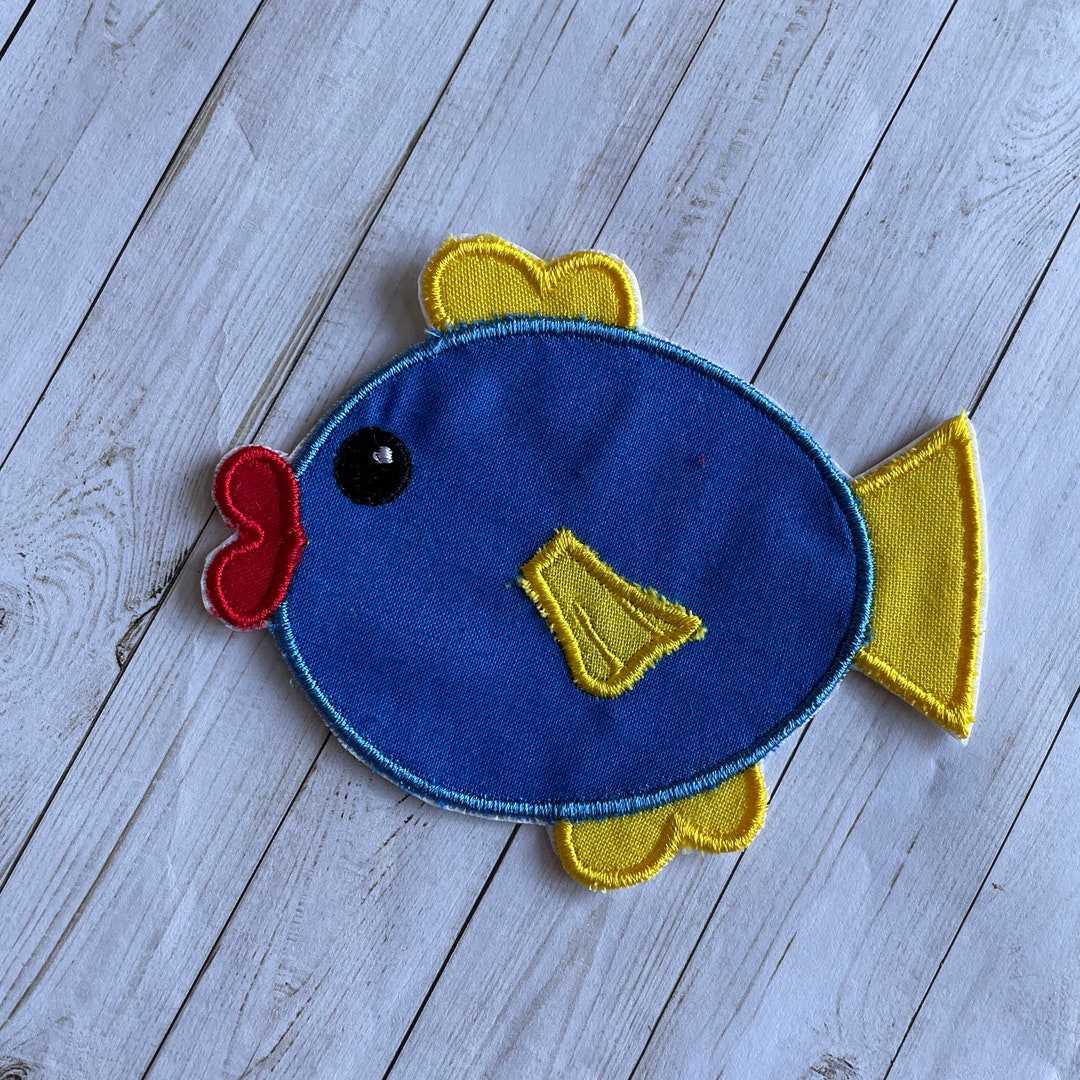 Colorful Fish Patch, Fish Applique, Embroidered Elephant, Iron on Patch ...