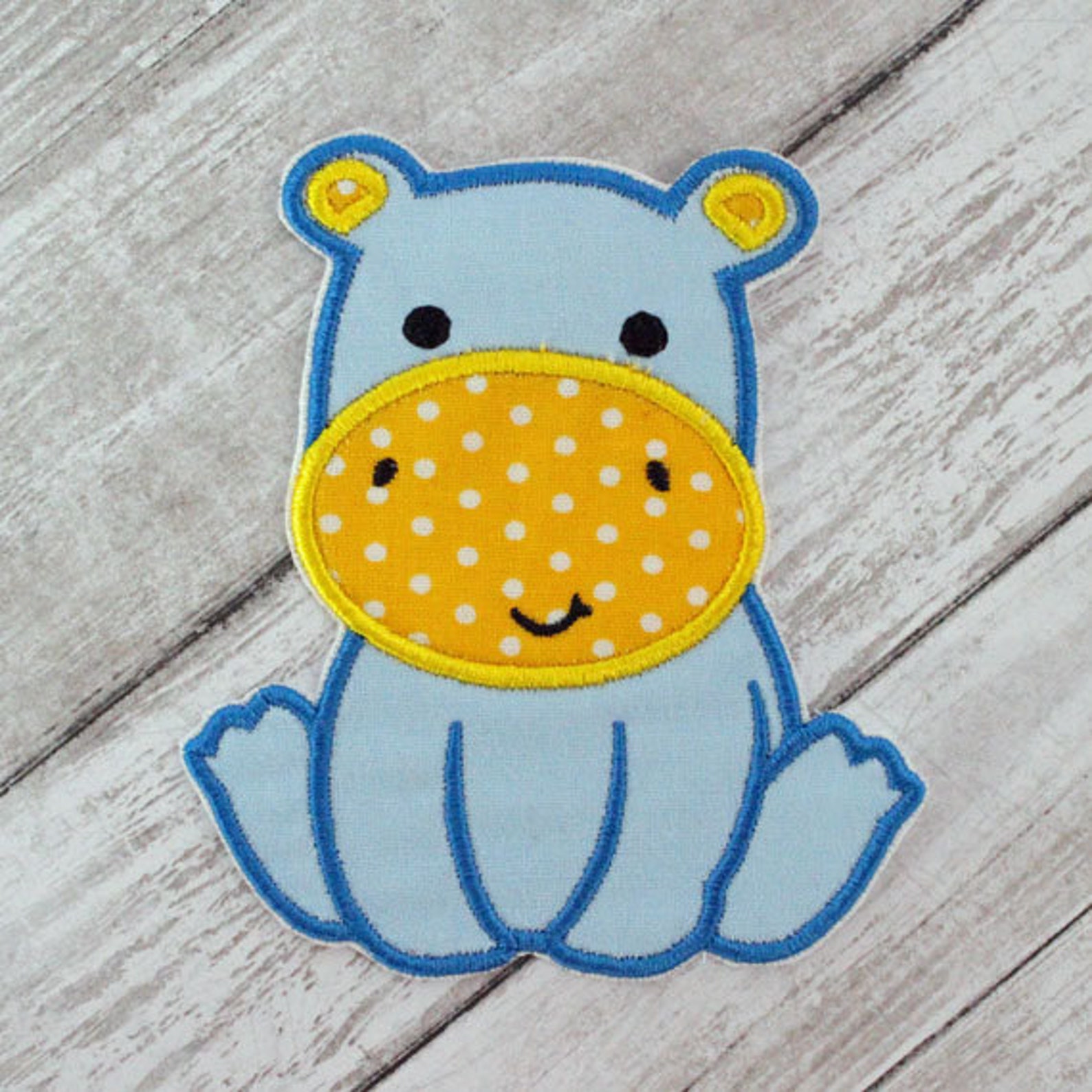 Hippopotamus Iron On Patch Hippo Patch Hippo Applique Iron | Etsy
