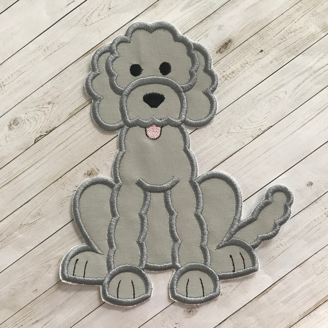 Gray Labradoodle Dog Patch, Labradoodle Patch, Dog Patch, Dog Applique ...