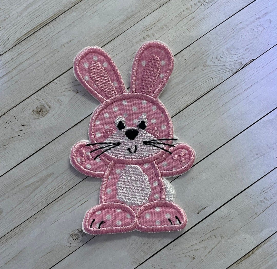 Easter Bunny Patch, Embroidery Applique Bunny, Cute Bunny Applique ...
