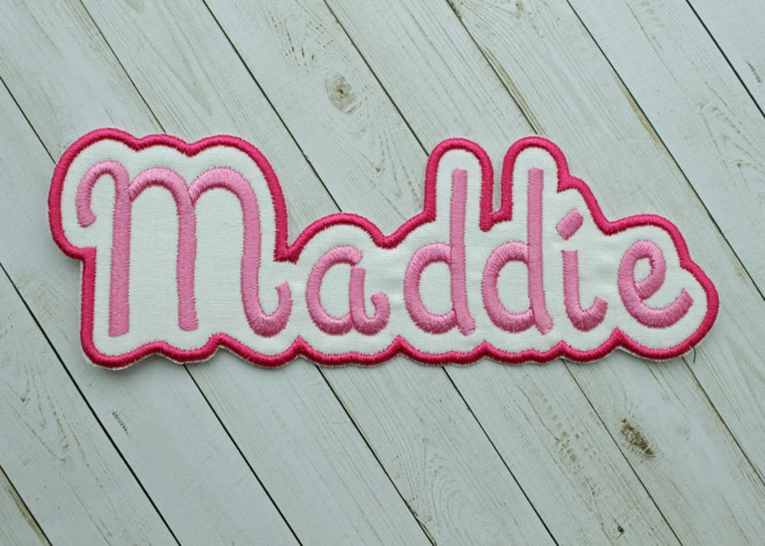 Embroidered Name Patch Personalized Patch Iron on Patch Pink Name Patch ...