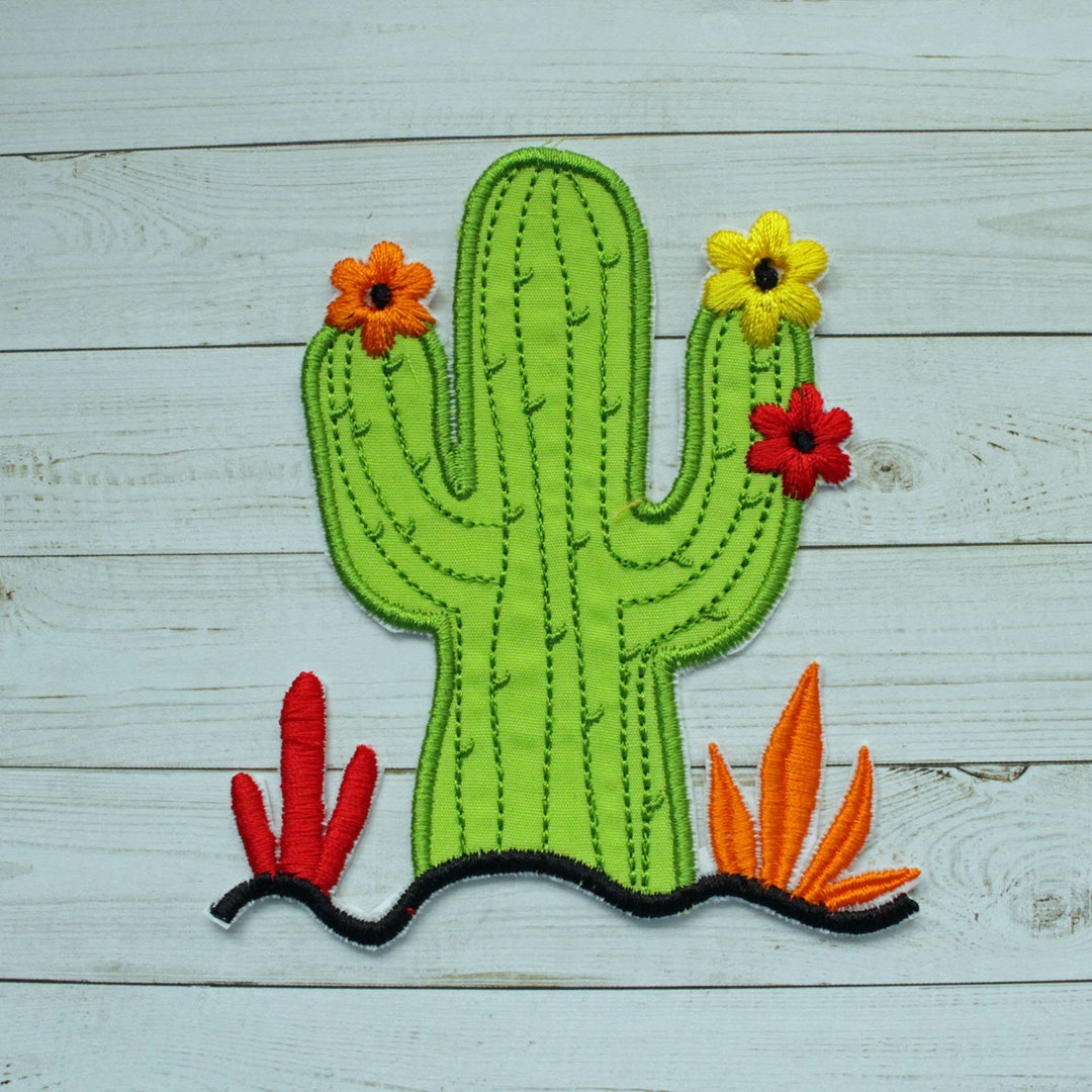 Cactus Embroidered Iron on Patch Applique - Etsy