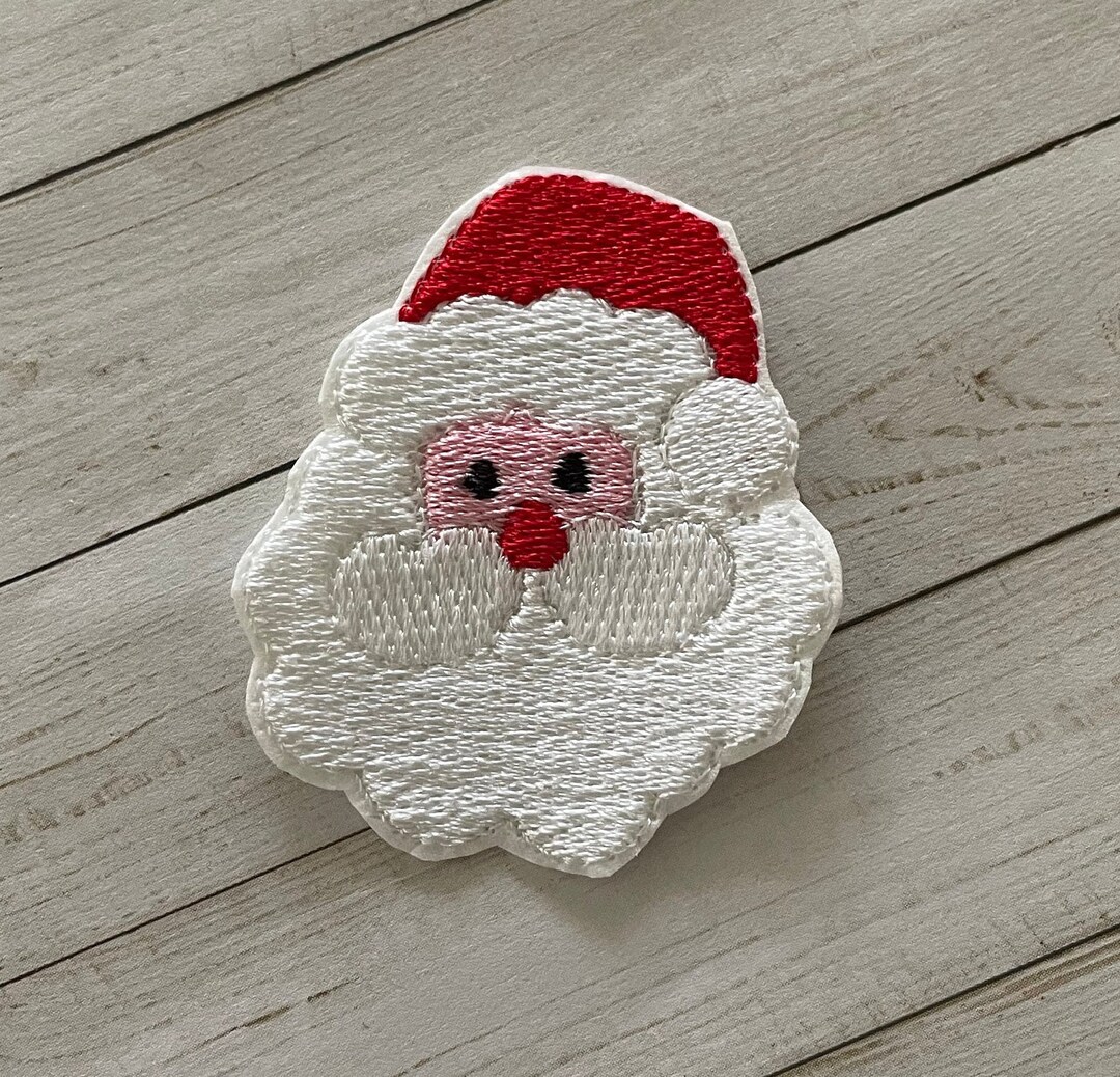 Santa Embroidered Iron on Patch - Etsy