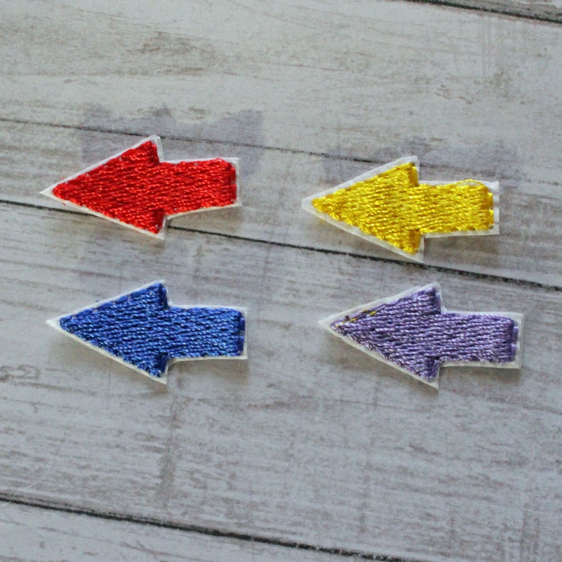 4 Mini Arrows, Arrow Iron on Patches, Embroidered Patches, Set of 4 ...