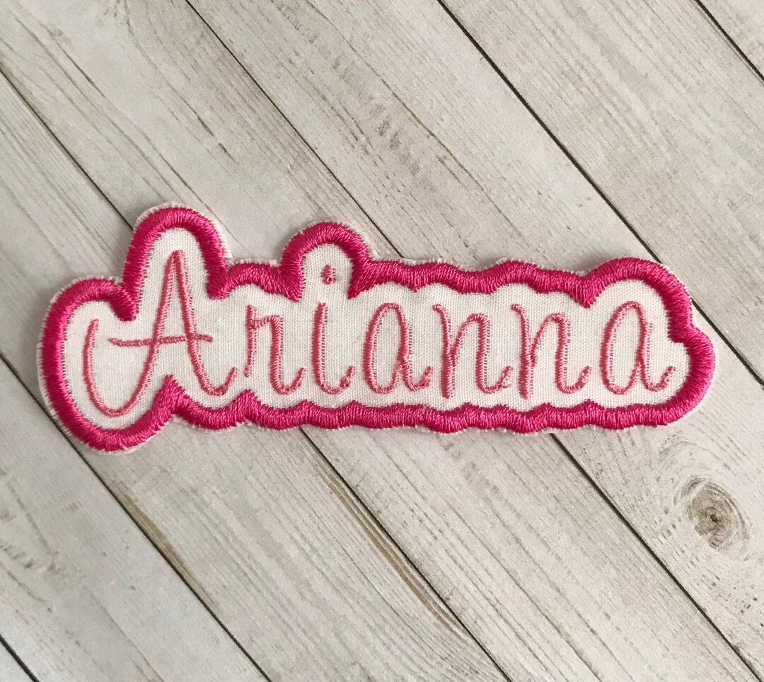 Framed Iron on Name Patch Personalized Embroidery Applique Custom Made ...