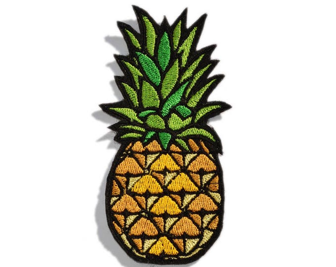 Pineapple Patch, Pineapple Applique, Embroidered Pineapple, Iron on Patch, Embroidered Patch ...