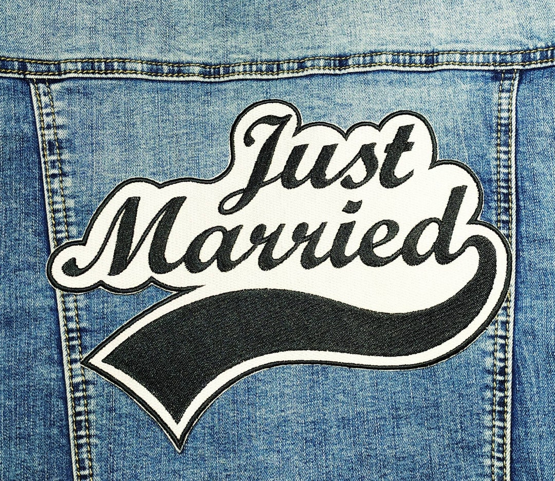 Just Married Embroidered Patch, Wedding Patch, Custom Wedding Patch, Embroidered Wedding Iron on ...