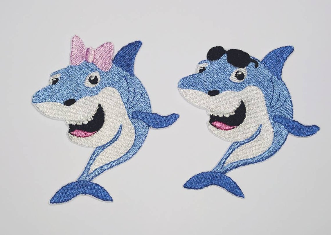 Shark Embroidered Patch Baby Shark Iron on Patch Embroidered - Etsy