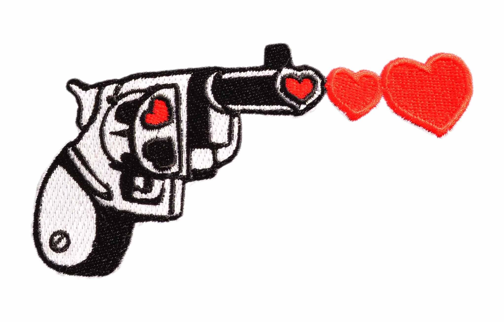 Big Embroidered Gun Patch Love Gun Patch Iron on Patch - Etsy