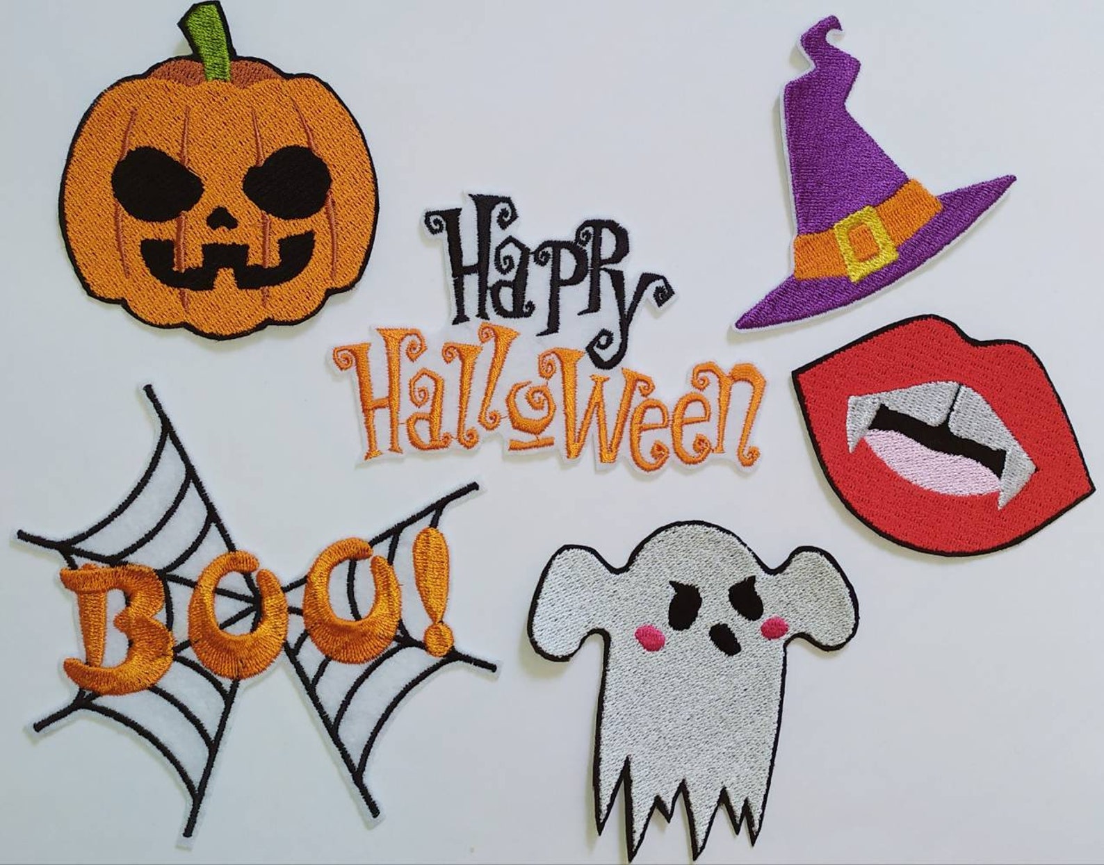 Halloween Embroidered Patches Pumpkin Patch Halloween Ghost - Etsy