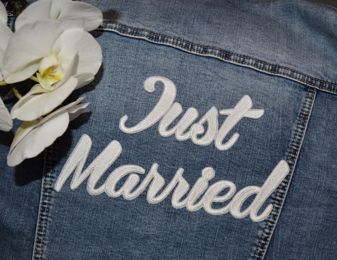 Just Married Embroidered Patch, Wedding Iron on Patch, DIY Bride and ...