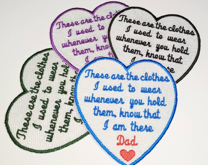 Personalized Embroidered Memory Patch, Heart Shaped Memory Patch, Iron ...