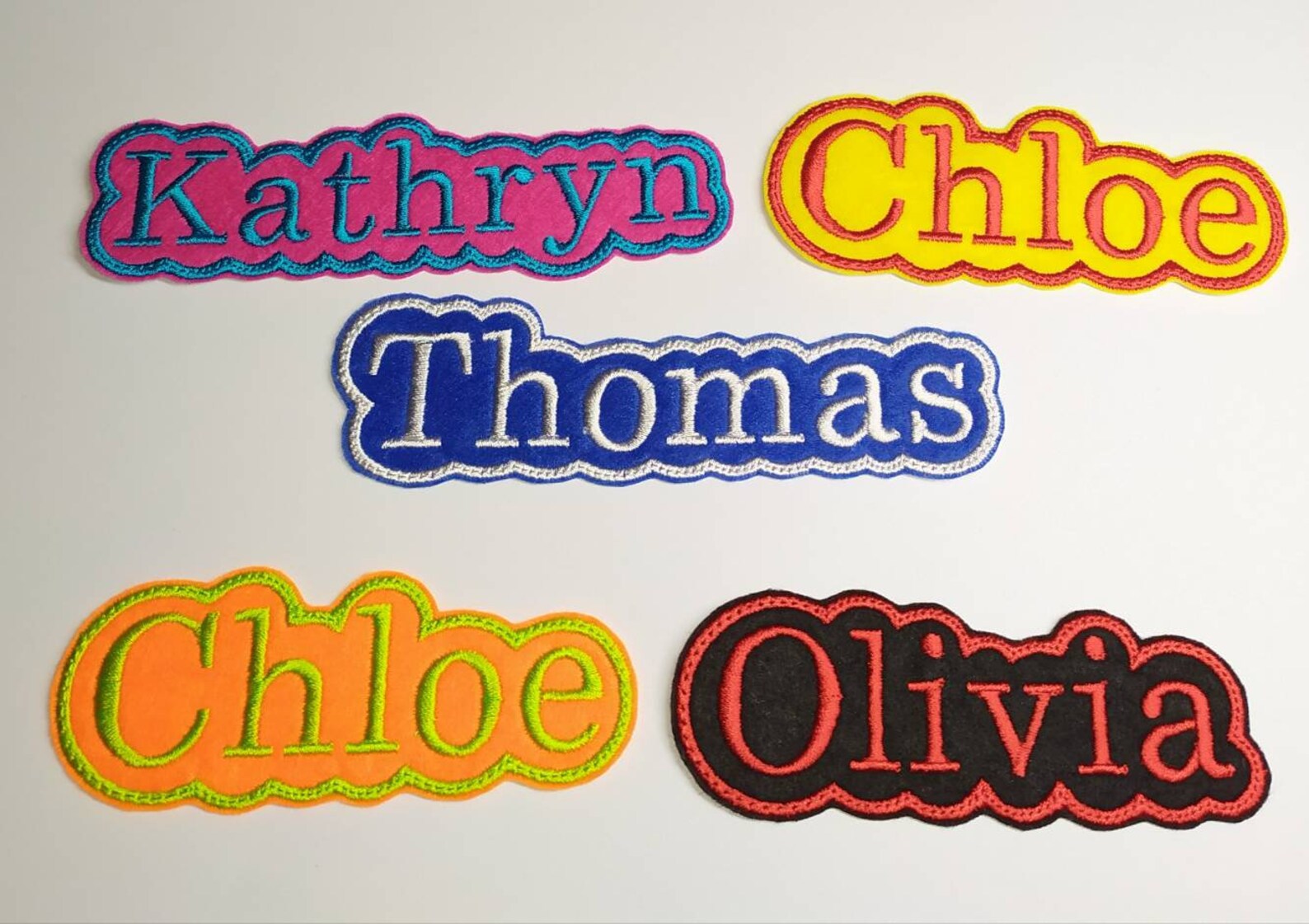 Personalized Embroidered Name Patch, Custom Name Tags, Embroidered Text ...
