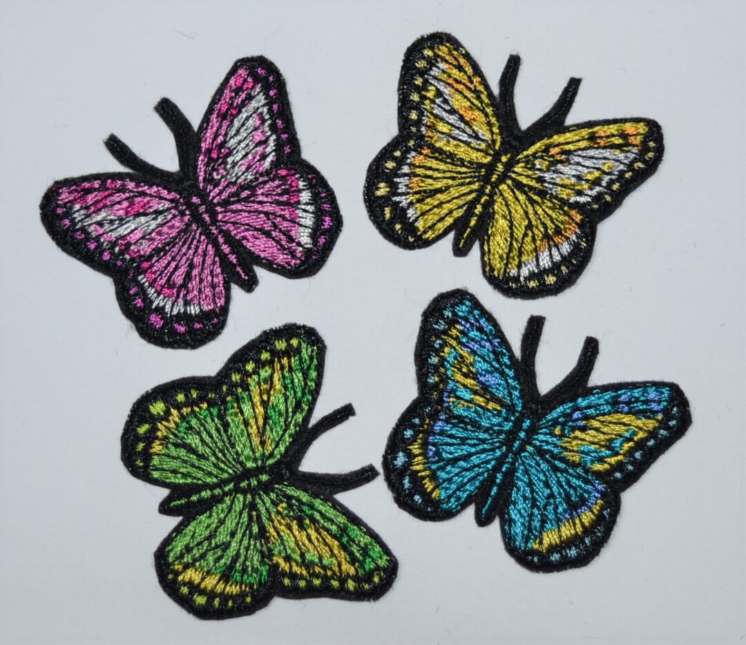 4 PCS Colorful Butterfly Patches Butterfly Iron on Patch Butterfly Iron ...