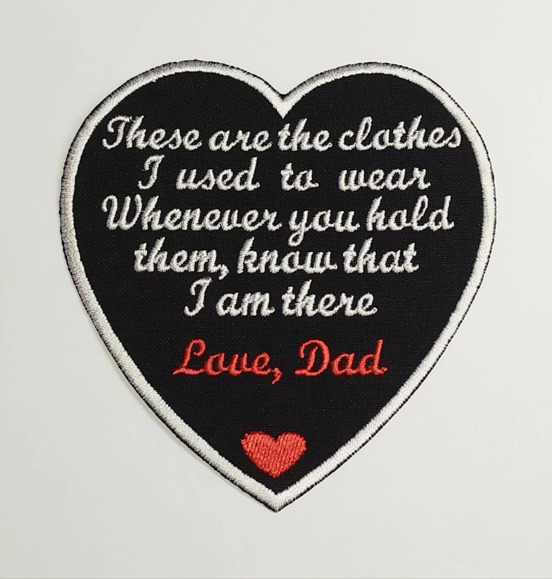 Embroidered Memorial Patch, Personalized Heart Shaped Memory Patch ...