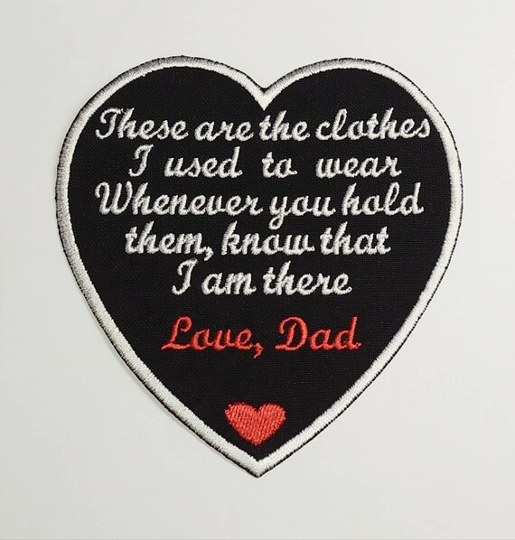 Embroidered Memorial Patch Personalized Heart Shaped Memory | Etsy