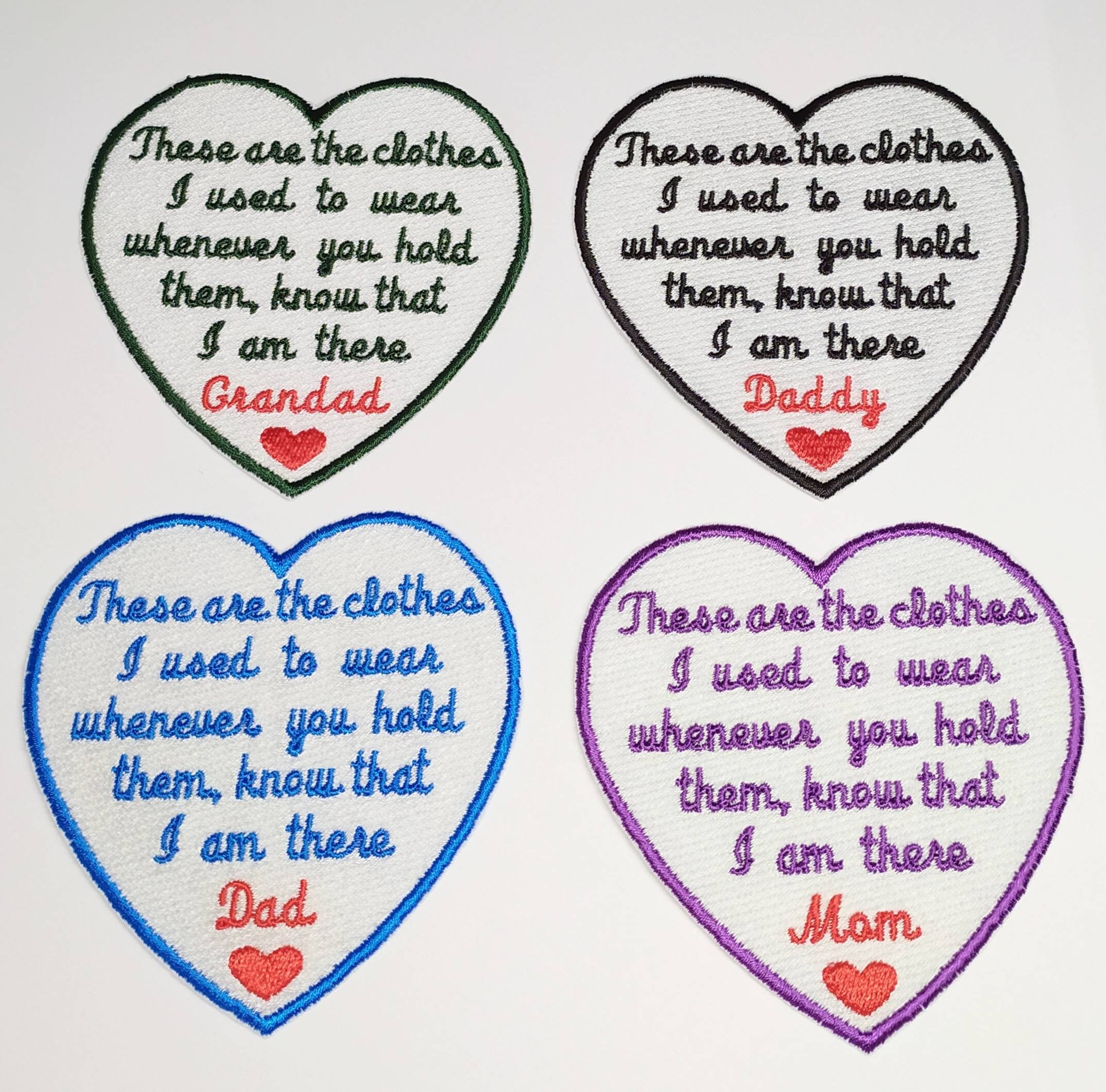 Personalized Embroidered Memory Patch Heart Shaped Memory - Etsy