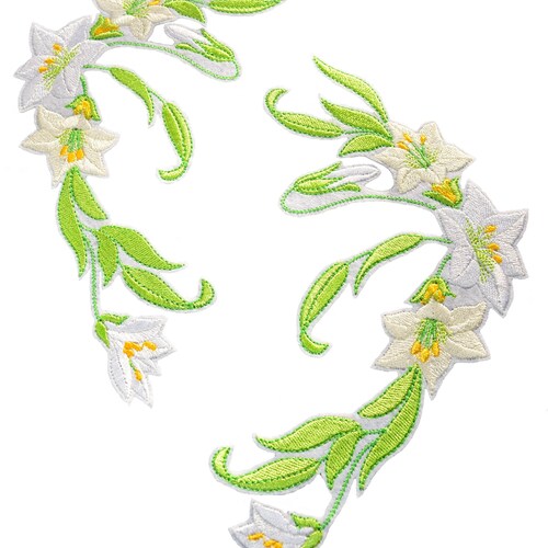 Pink Lily Embroidered Iron-on Patch - Etsy