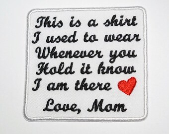 Personalised Memory Embroidery Patch for a Memory Pillow Cushion or ...