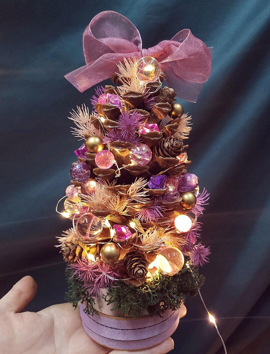 Pine Cone Xmas Tree no Glass Dome Included Xmas Decor Mini - Etsy