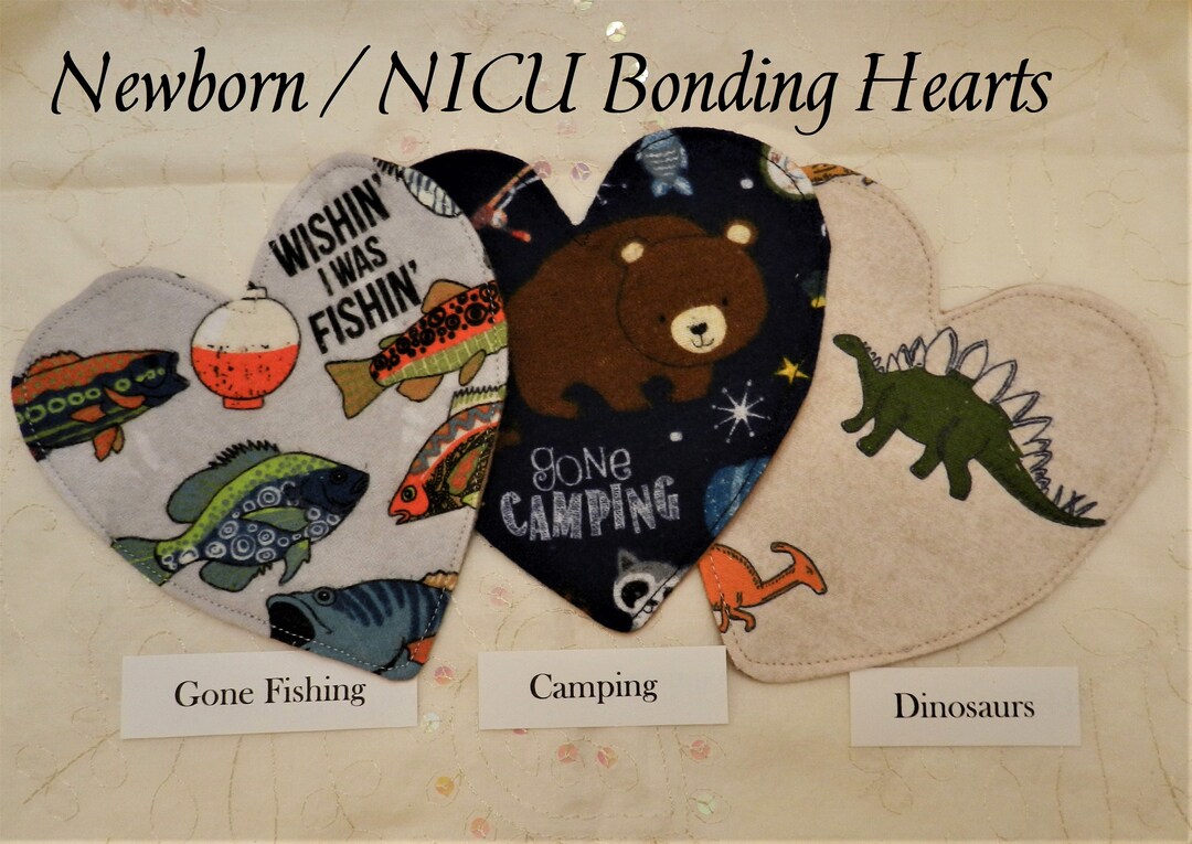 Newborn NICU Boy Bonding Heart Mother's Scent set of 2 - Etsy