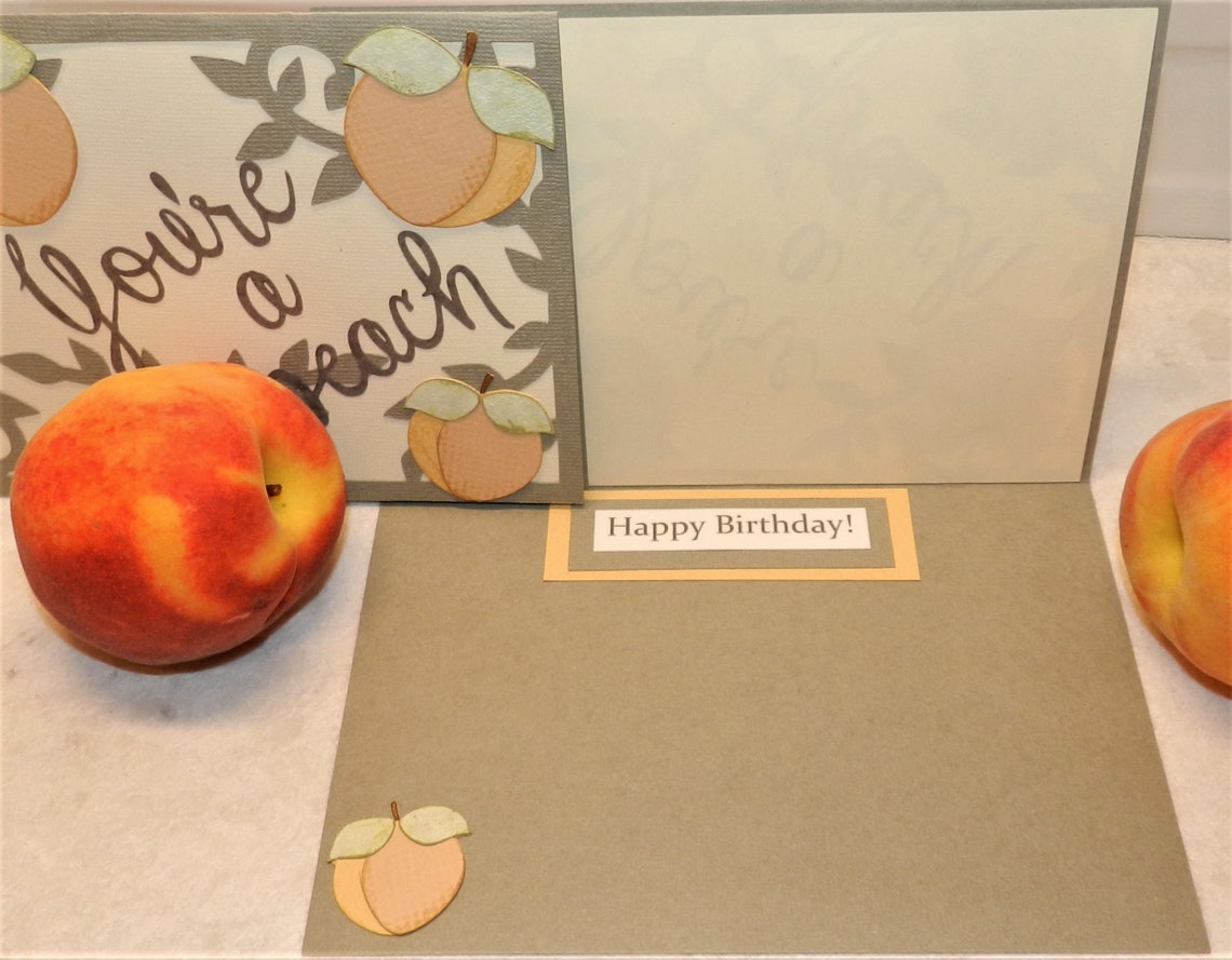 Adorable you're a Peach Handmade Birthday Card - Etsy