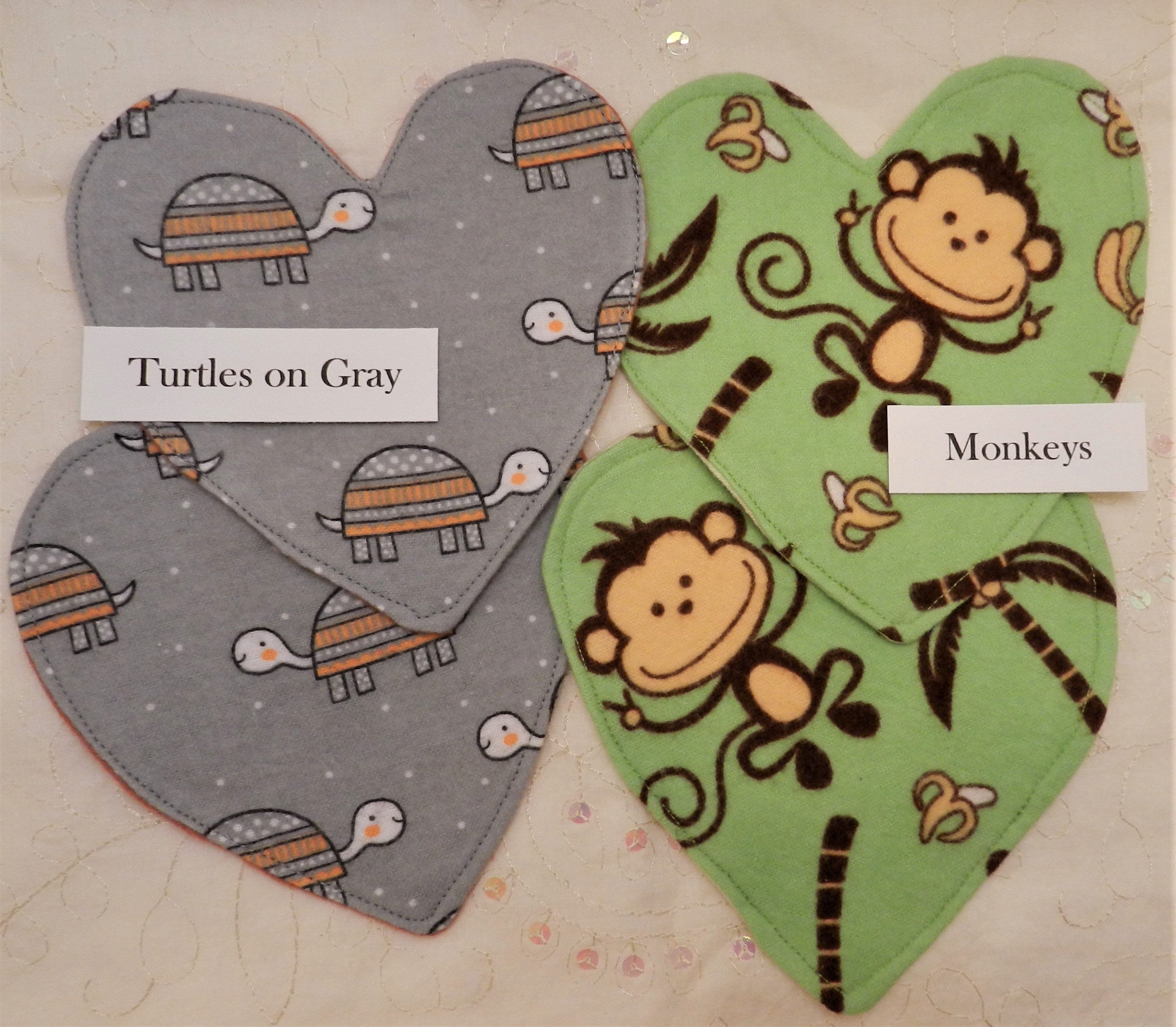 Newborn NICU Bonding Heart, Mother's Scent set of 2 Flannel Hearts ...