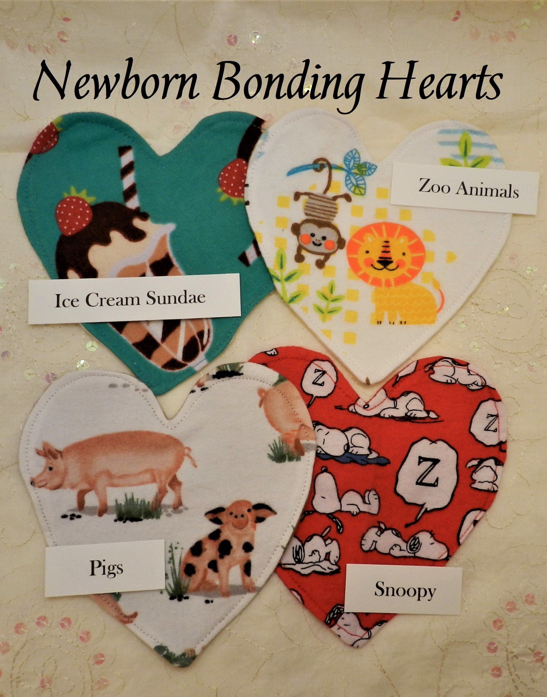 Newborn NICU Bonding Heart, Mother's Scent set of 2 Flannel Hearts ...