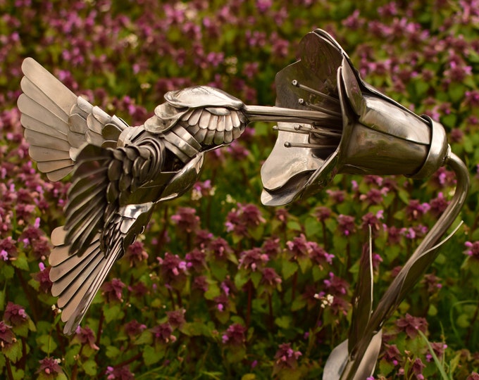 Colibri (hummingbird) Bird Metal Art Sculpture Steampunk Statue With a ...