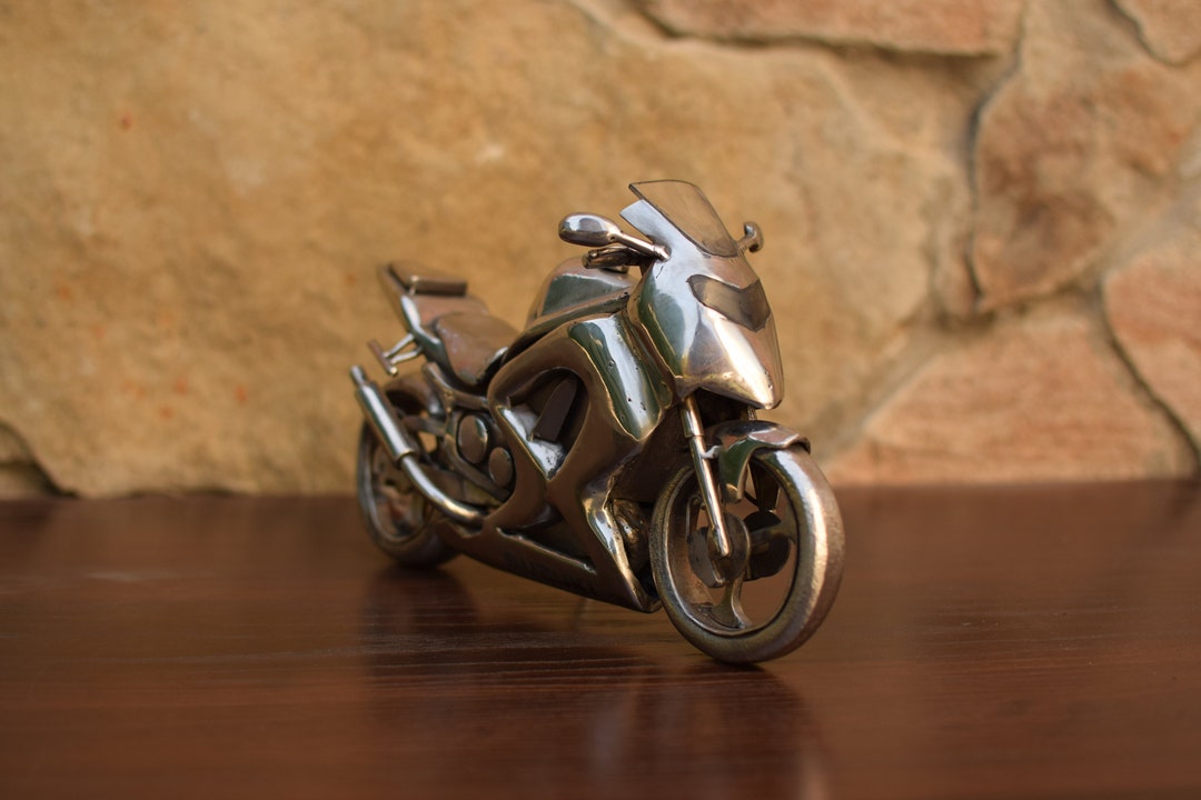 Motorcycle Suzuki RX Metal Stainless Steel Sculpture Motorcycle ...